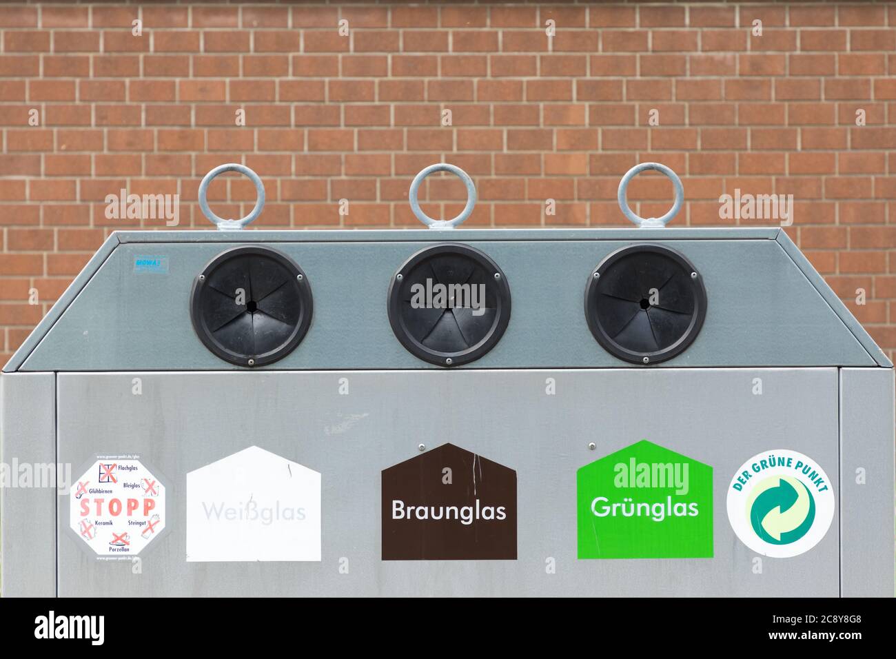 Waste glass container for glass separation and recycling in Germany ...