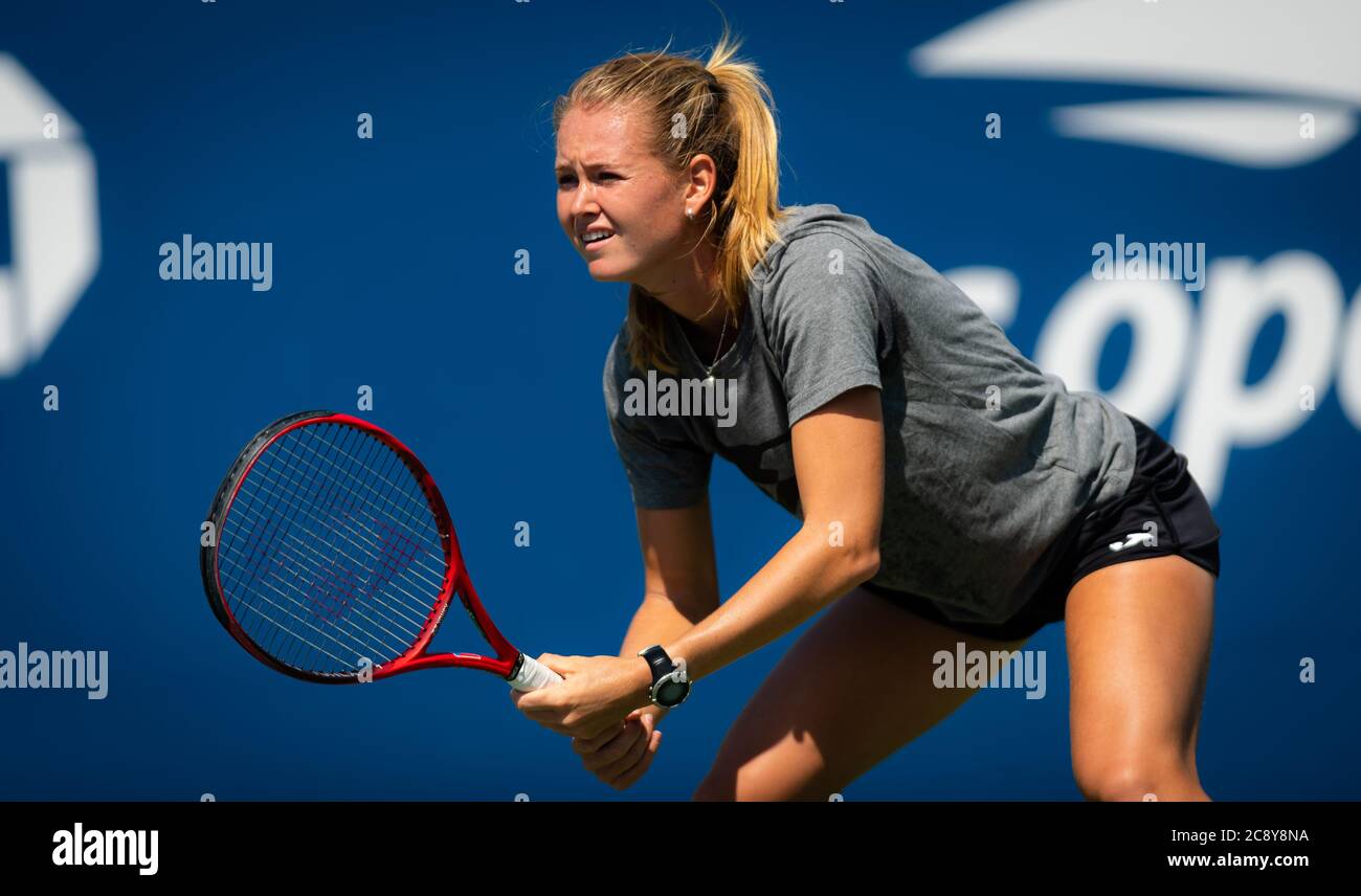Marie Bouzkova of the Czech Republic during practice at the 2019 US ...