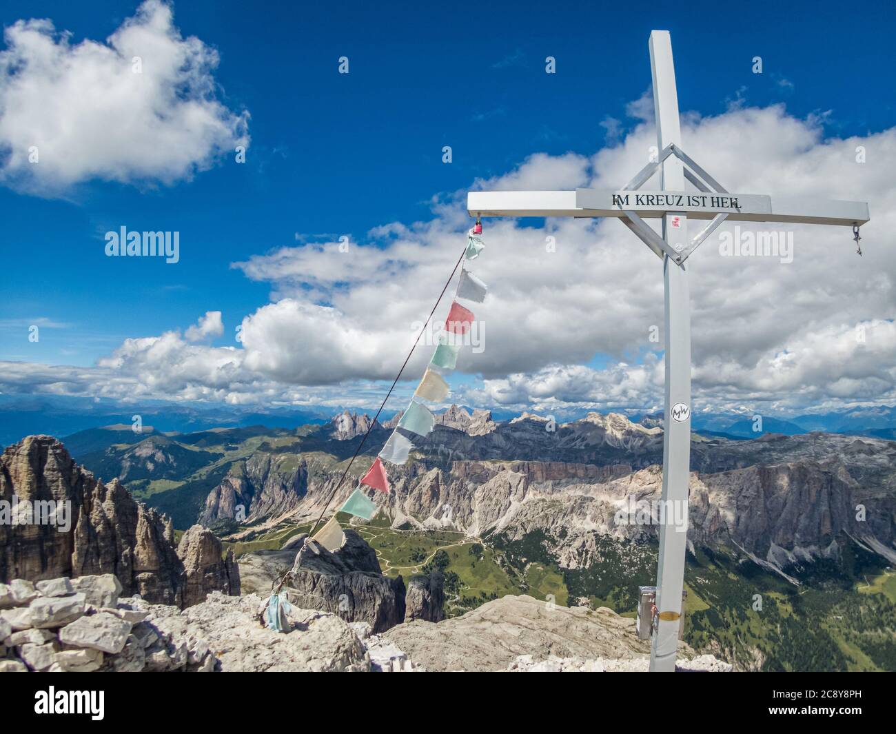Climbing on the Pisciadu via ferrata of the Sella group in the ...