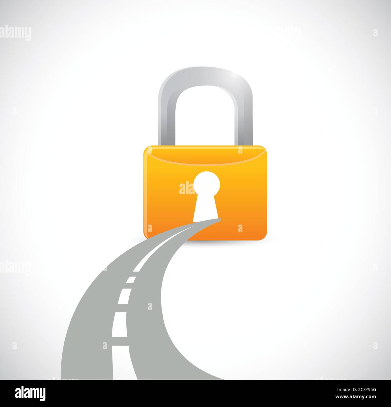 Road and lock. illustration design over a white background Stock Vector ...