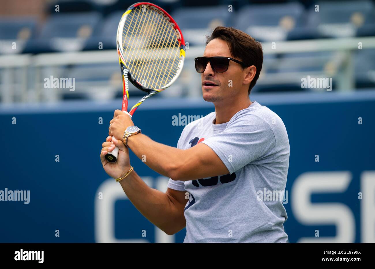 Michal Hrdlicka during practice at the 2019 US Open Grand Slam tennis ...