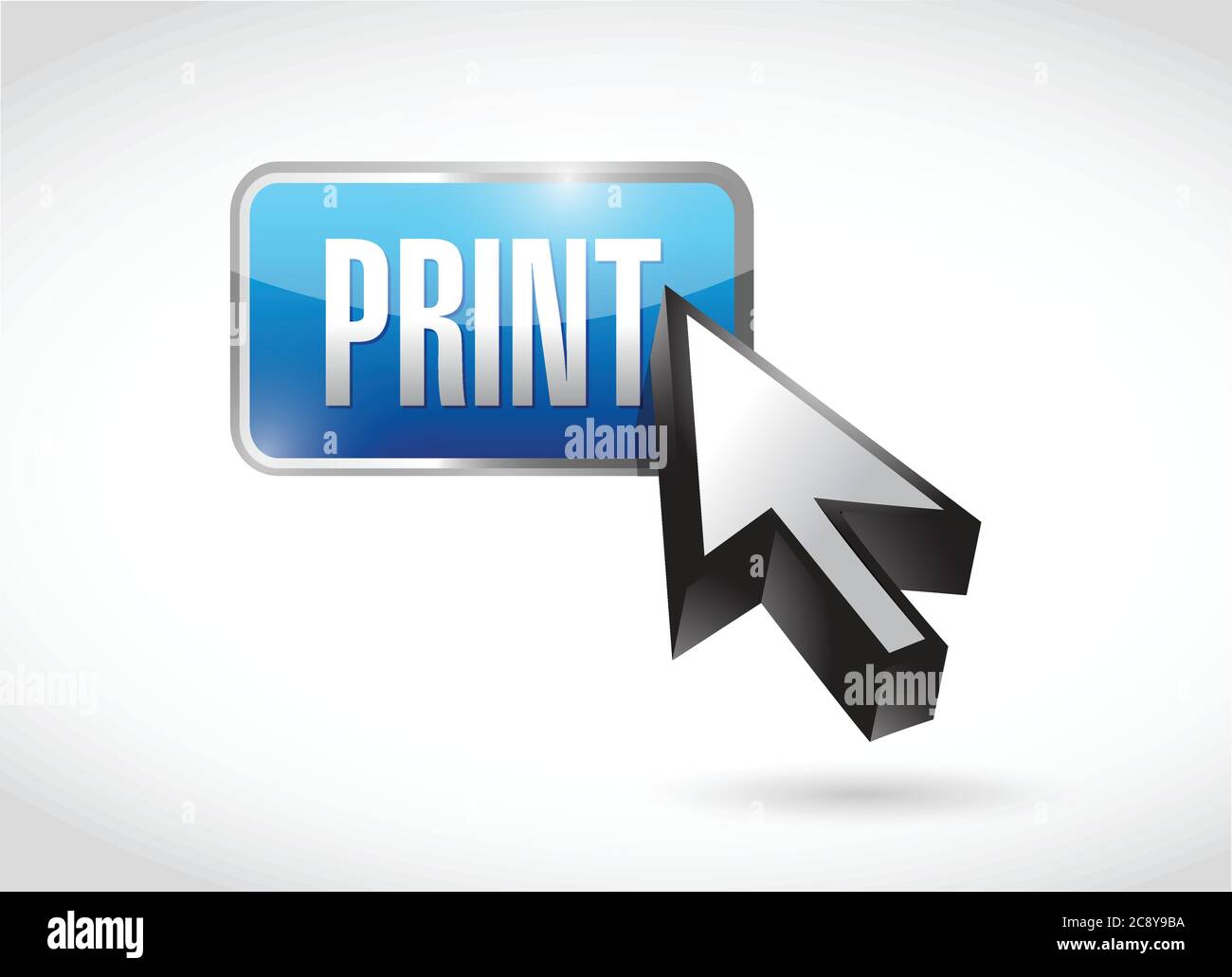 Print blue button icon illustration design over a white background ...