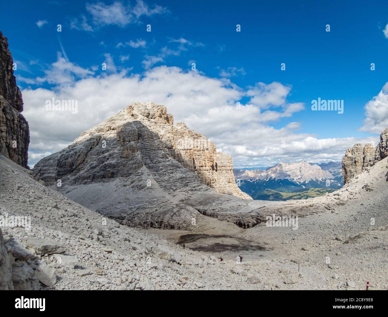 Climbing on the Pisciadu via ferrata of the Sella group in the ...