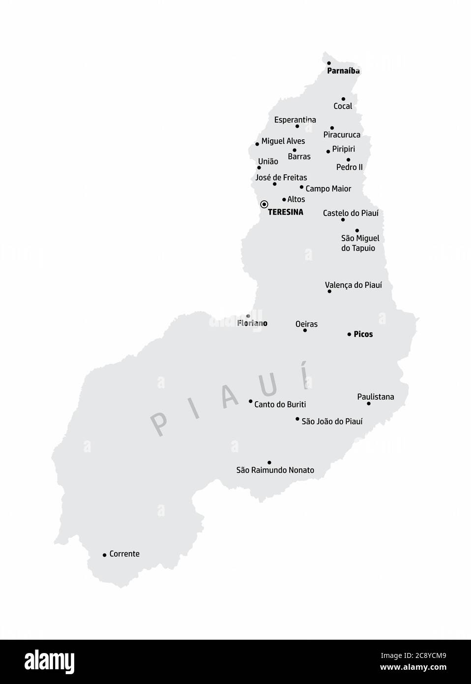 Piaui State map Stock Vector Image & Art - Alamy