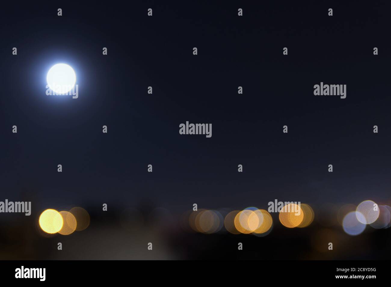 Abstract the moon light in sky with city light effect stock photo Stock ...