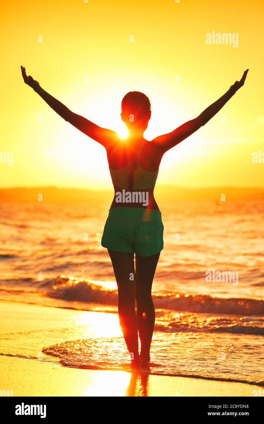 Sun salutation pose hi-res stock photography and images - Alamy