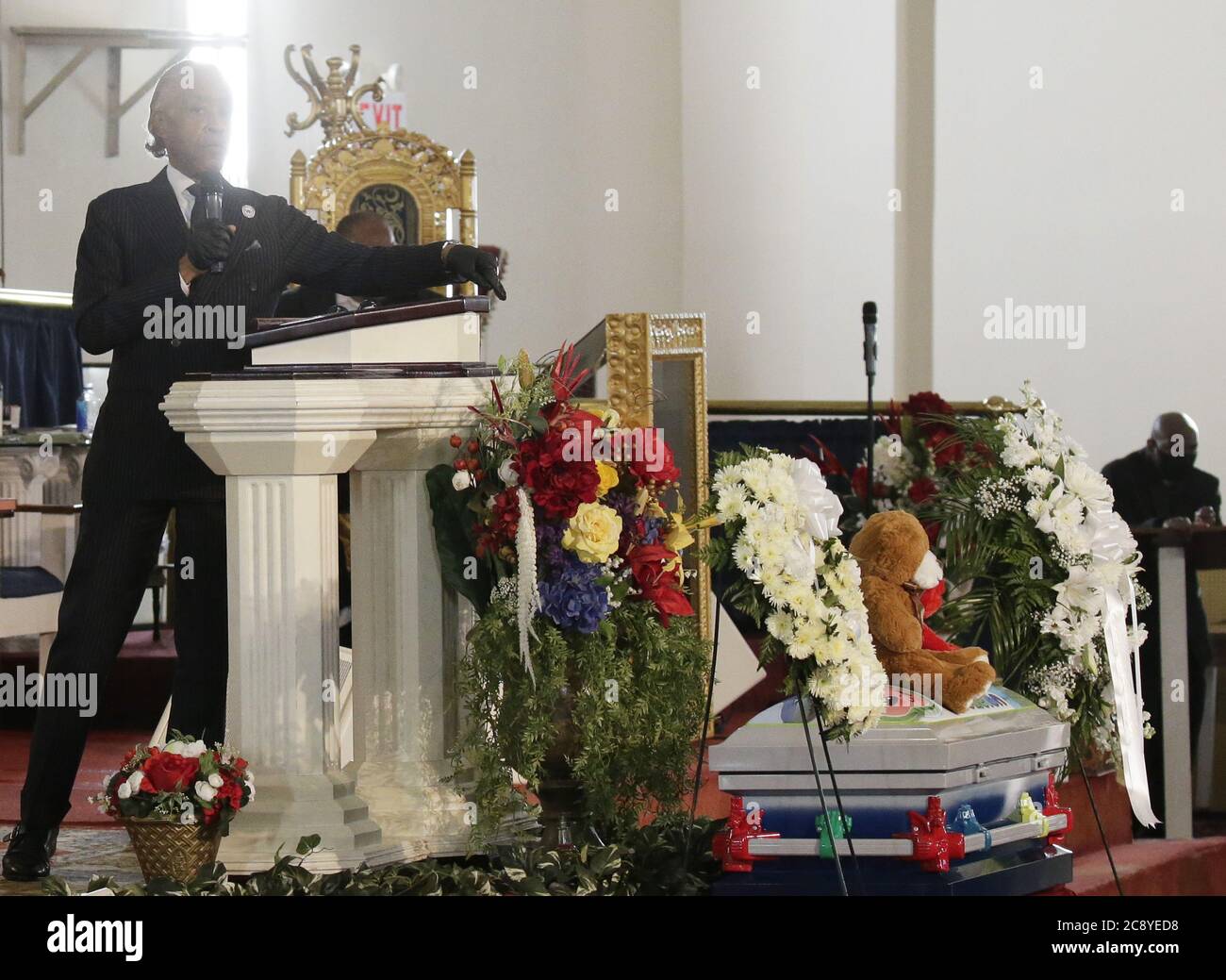 New York, United States. 27th July, 2020. Rev. Al Sharpton points to ...