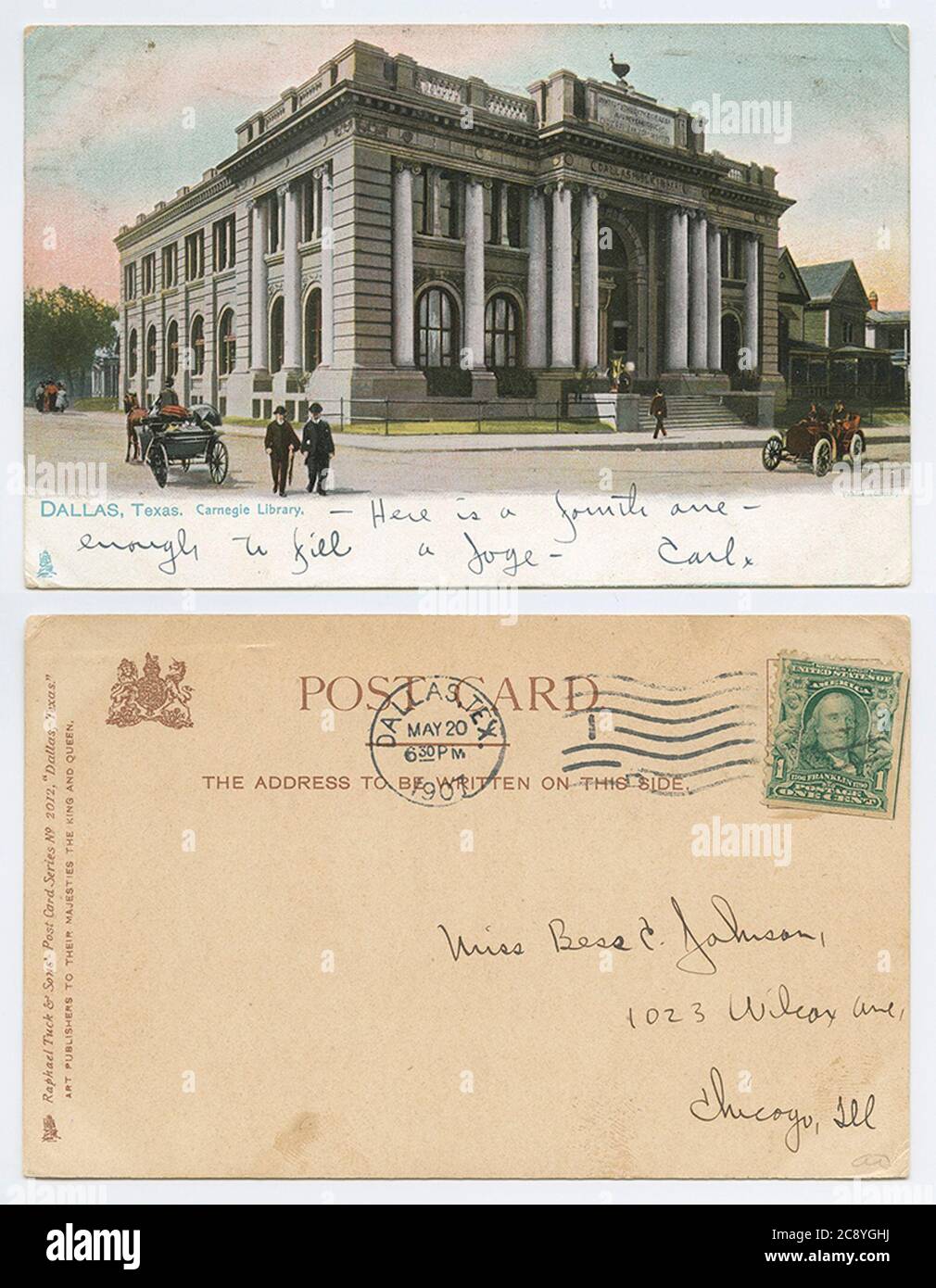 Postcard of carnegie library hi-res stock photography and images - Alamy