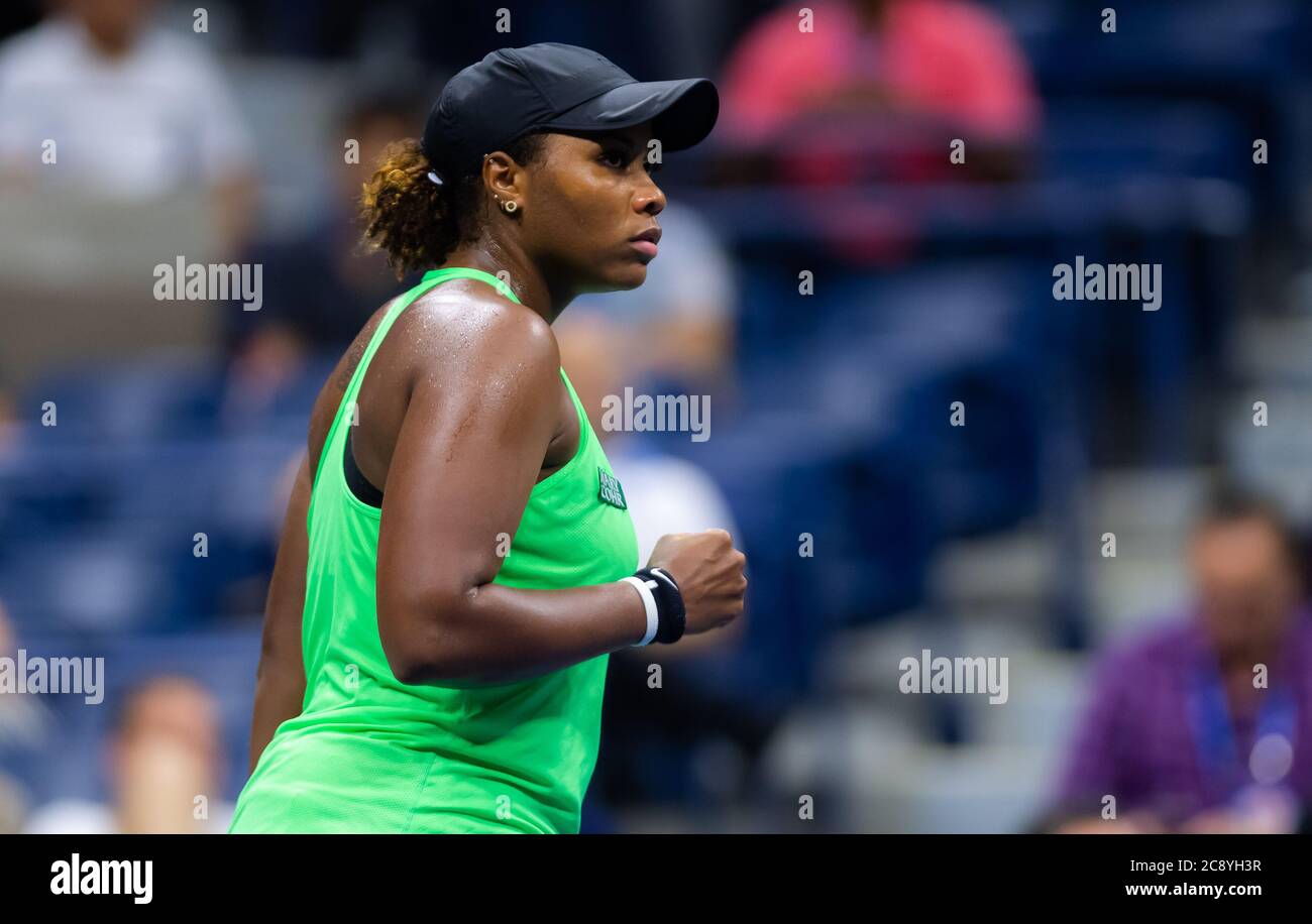 Taylor Townsend of the United States in action during her fourth-round ...