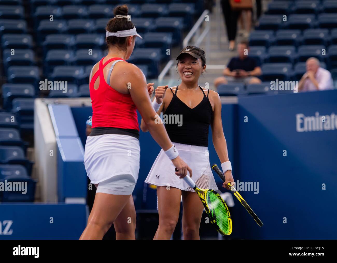 Vania King & Caroline Dolehide of the United States playing doubles at ...