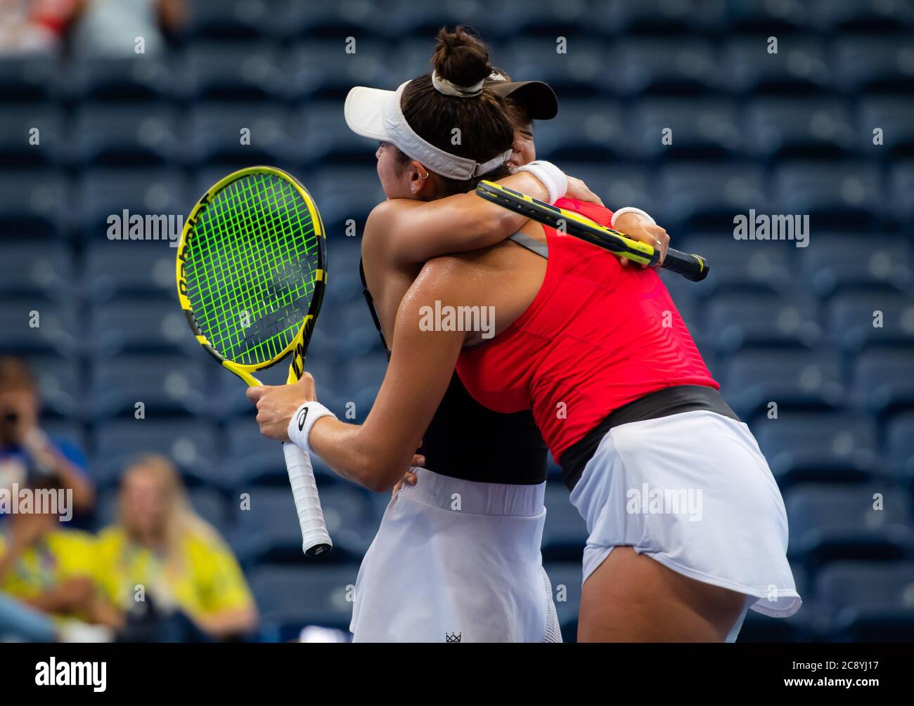 Vania King & Caroline Dolehide of the United States playing doubles at ...