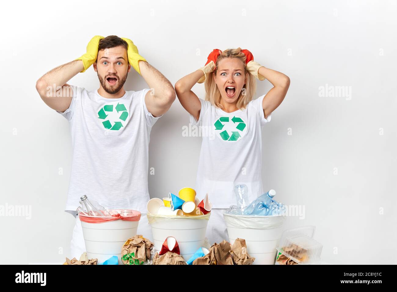 nervous family is being in panik, they worries about ecological problem ...