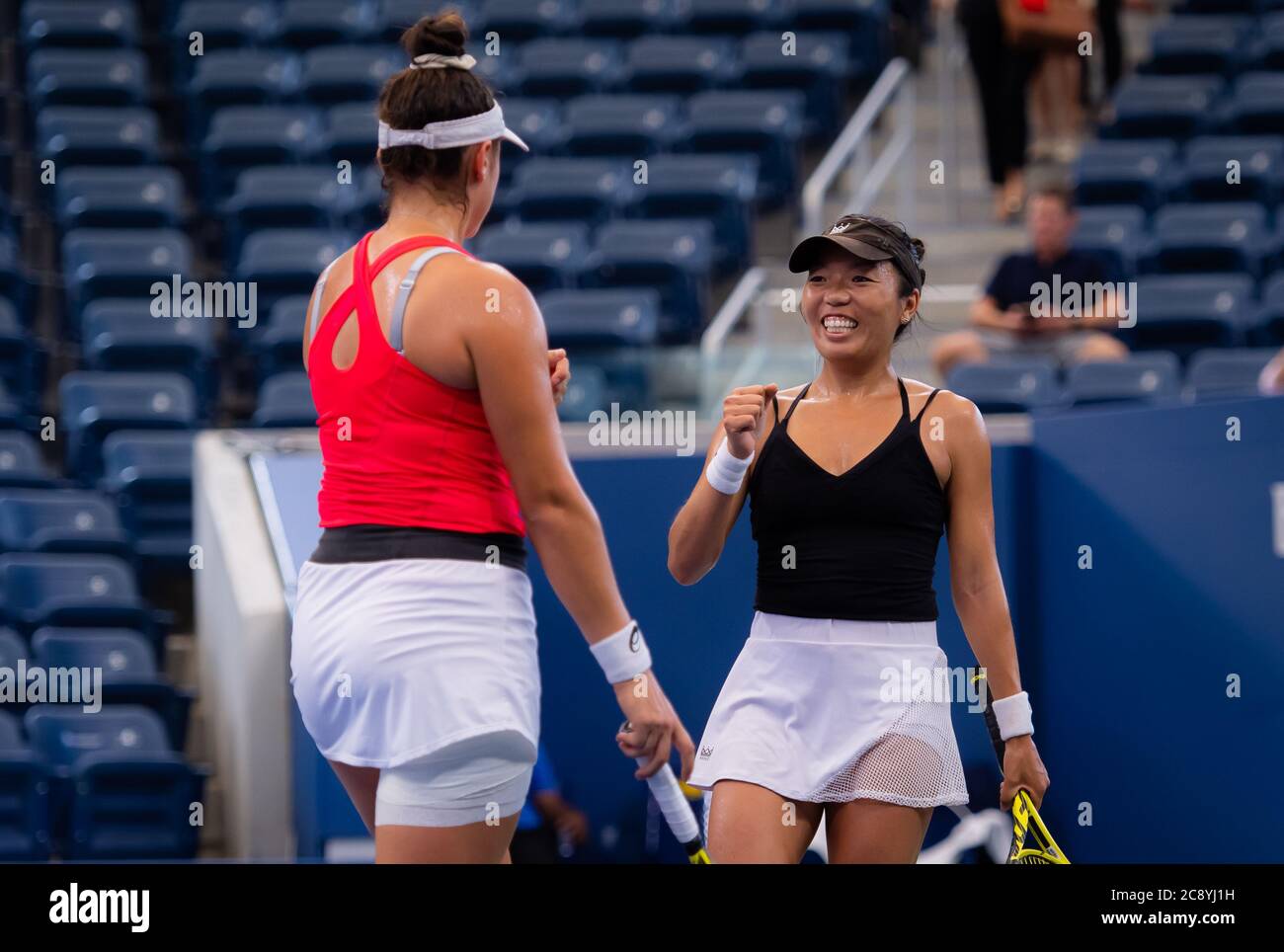 Vania King & Caroline Dolehide of the United States playing doubles at ...