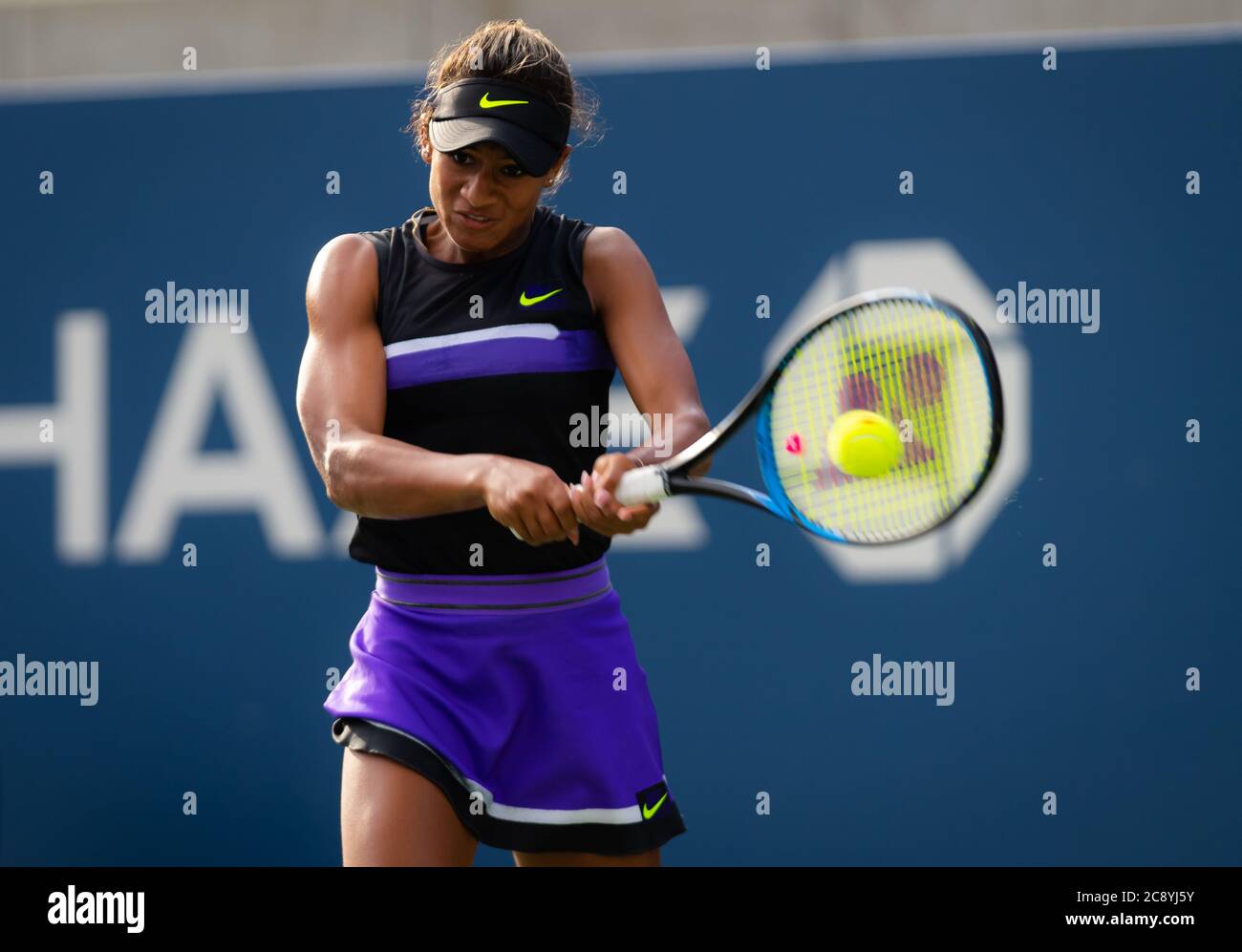 Whitney Osuigwe of the United States in action during the first round ...