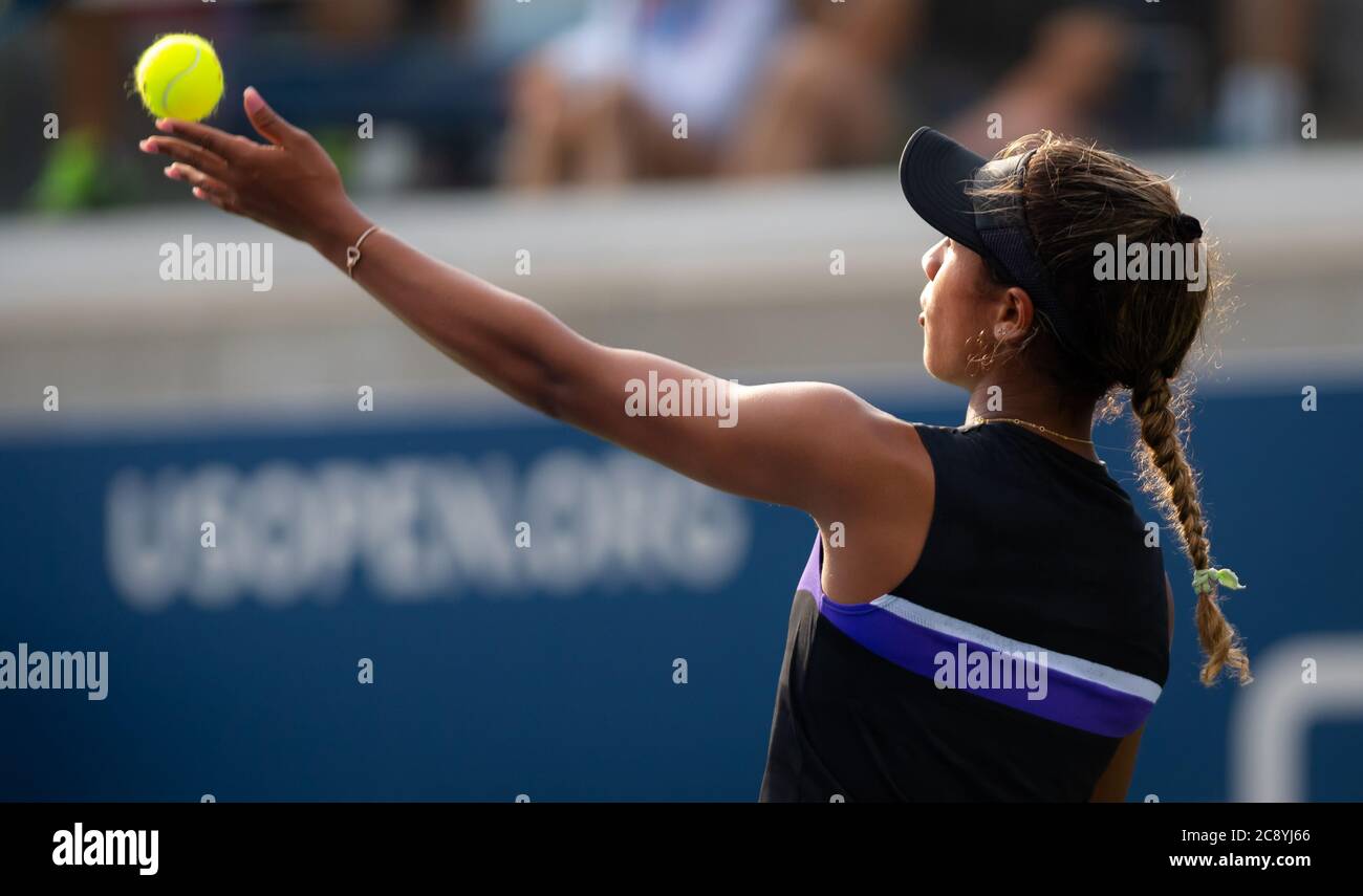 Whitney Osuigwe of the United States in action during the first round ...