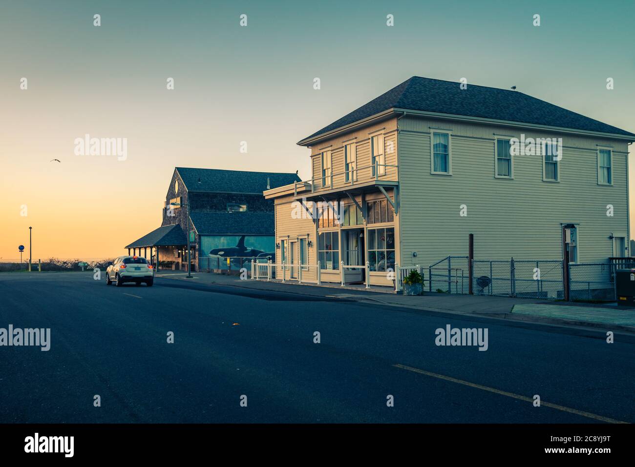 Old Coastguard station in Bandon Oregon, vintage style Stock Photo - Alamy