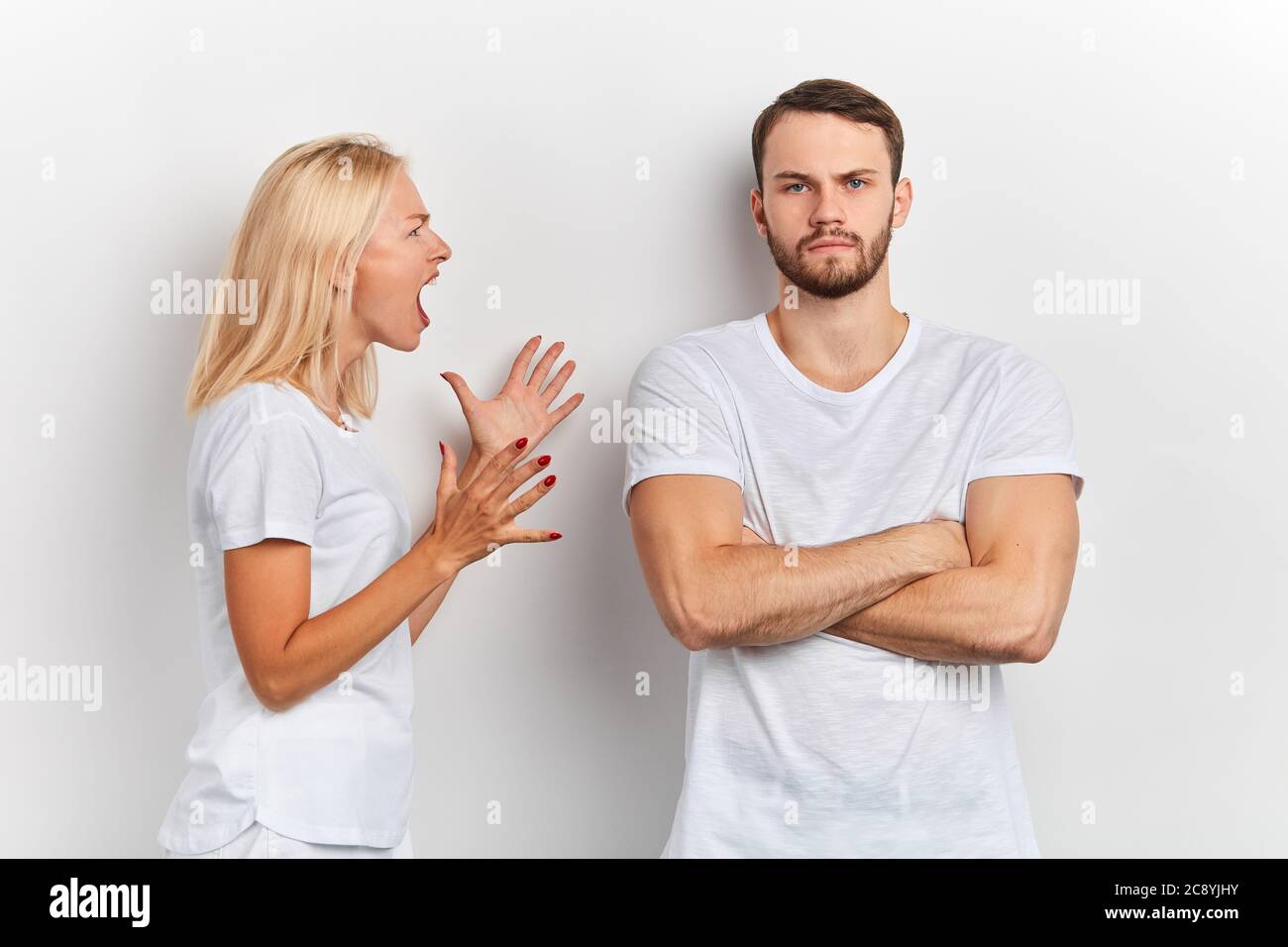 Women shouting at man hi-res stock photography and images - Alamy