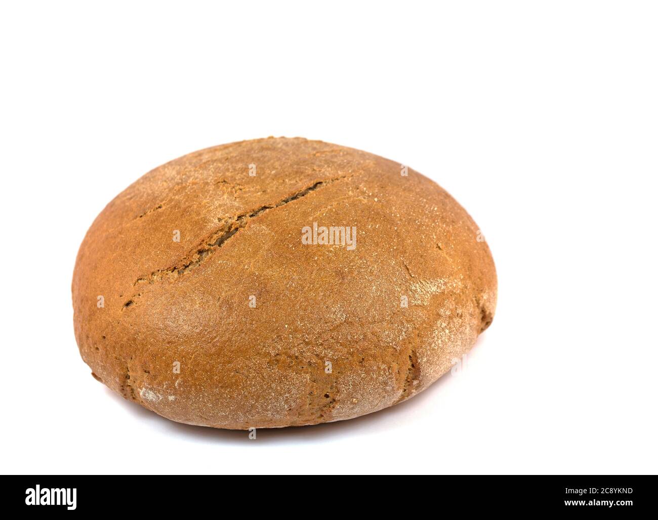 Round bread against white background Stock Photo - Alamy