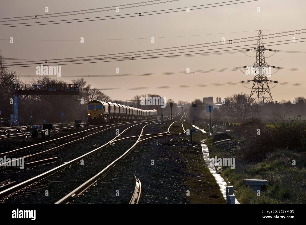 Freightliner class 66 locomotive 66512 at Sudforth Lane sidings with a ...