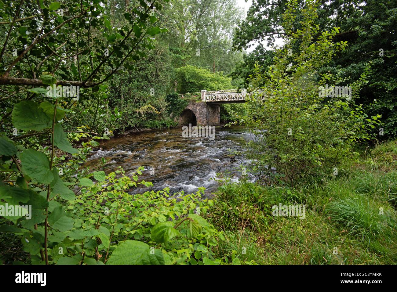Marsh Bridge, River Barle, Exmoor National Park, Dulverton, Somerset ...