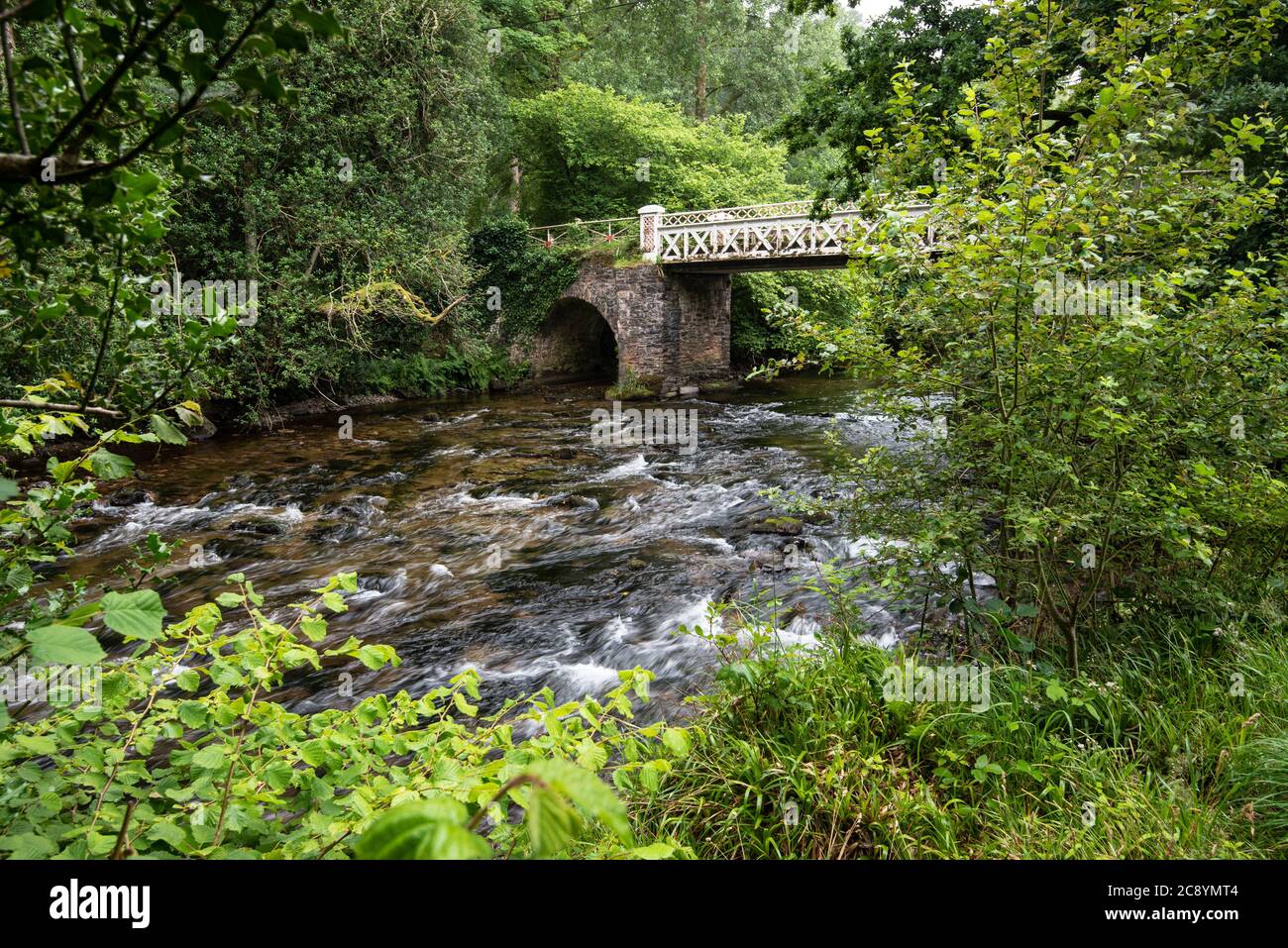 Marsh Bridge, River Barle, Exmoor National Park, Dulverton, Somerset ...