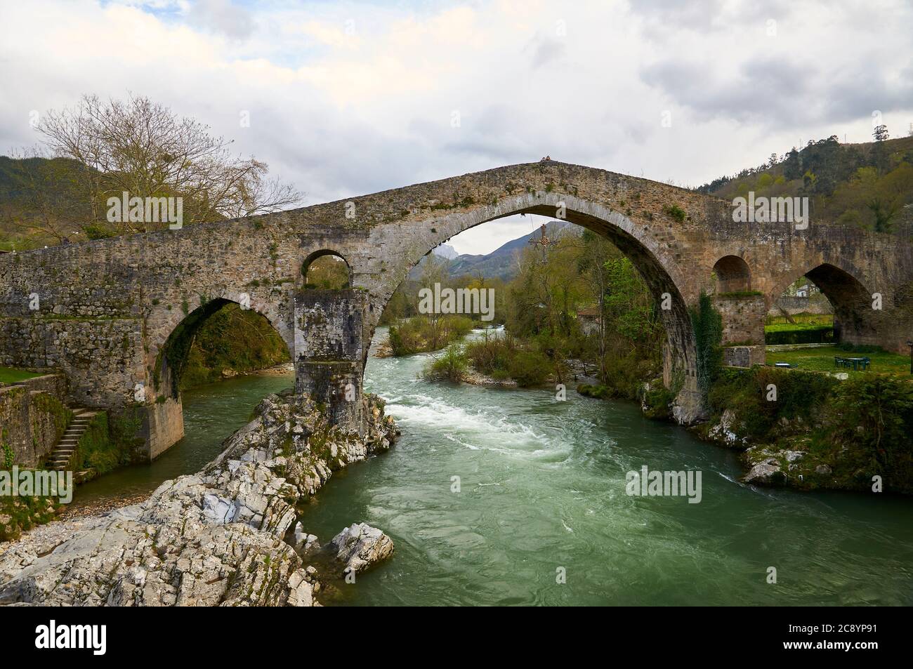 The 14th century stone bridge wrongly called "Roman bridge" over the ...