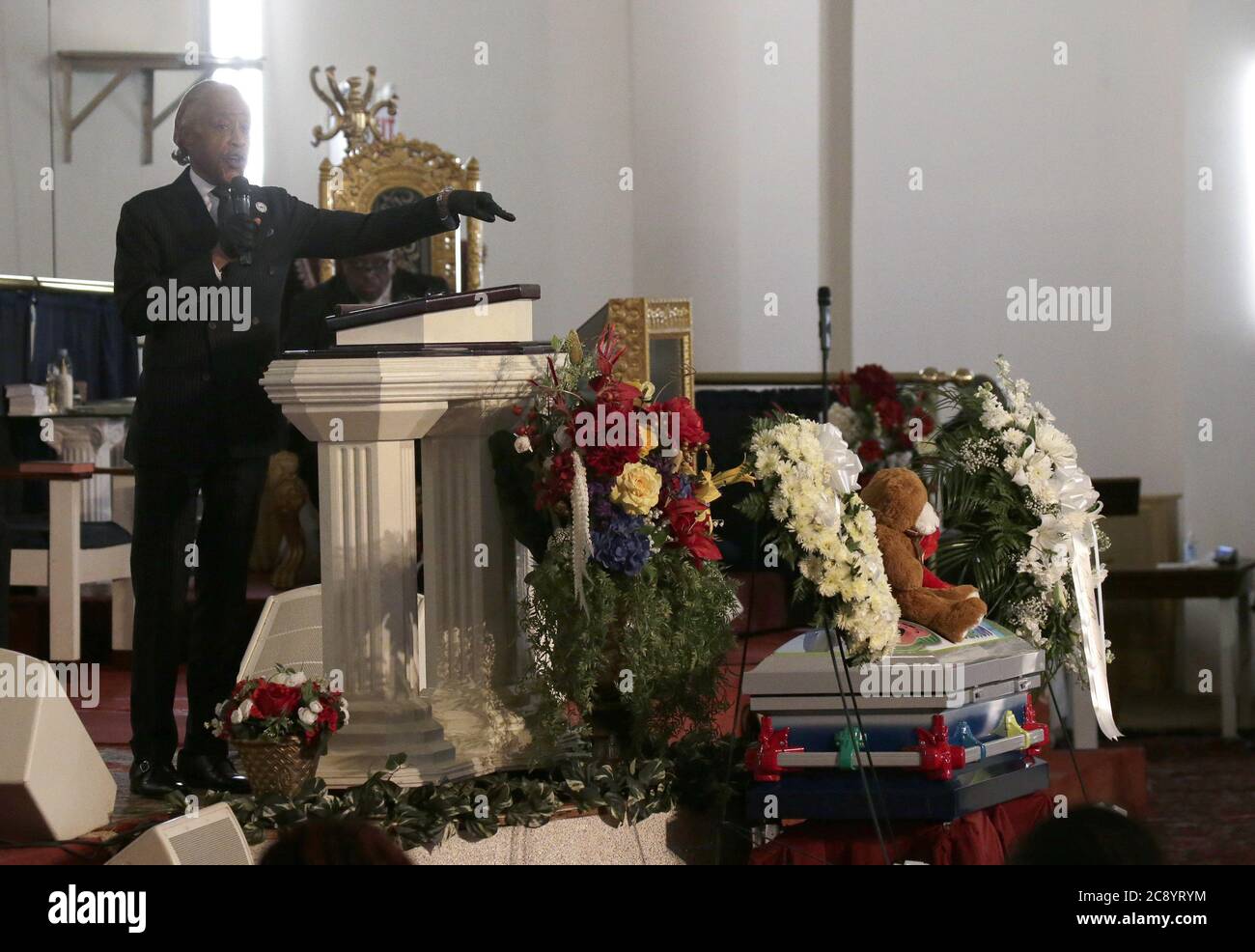 New York, United States. 27th July, 2020. Rev. Al Sharpton points to ...