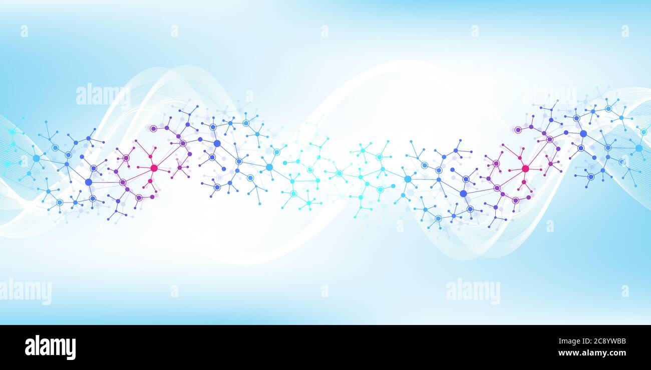 Colorful molecules background. DNA helix, DNA strand, DNA Test ...