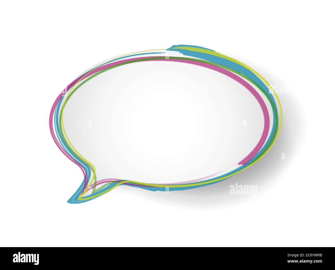 Scribble border message bubble illustration design over a white ...