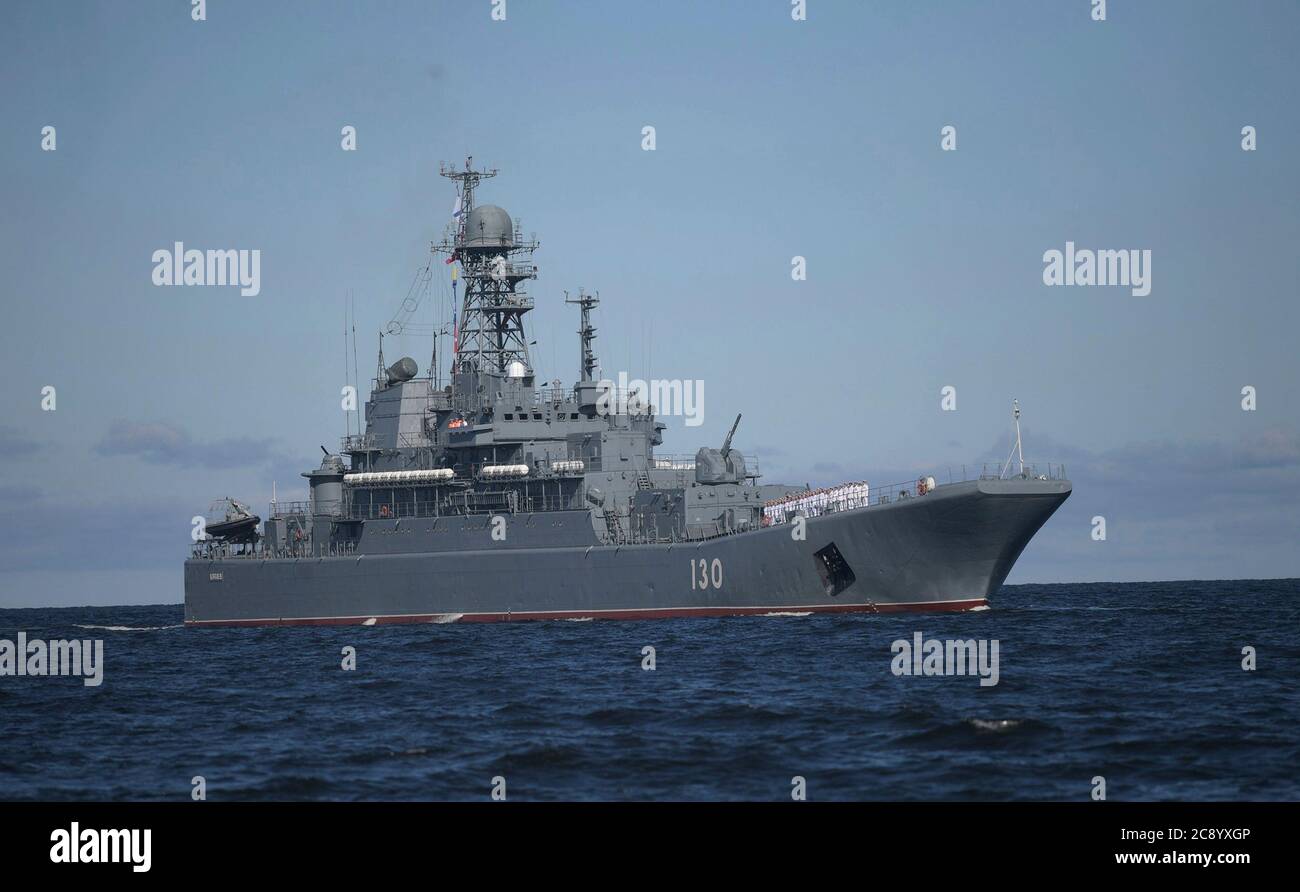 The Russian Navy Ropucha class Korolev large landing ship takes part in ...
