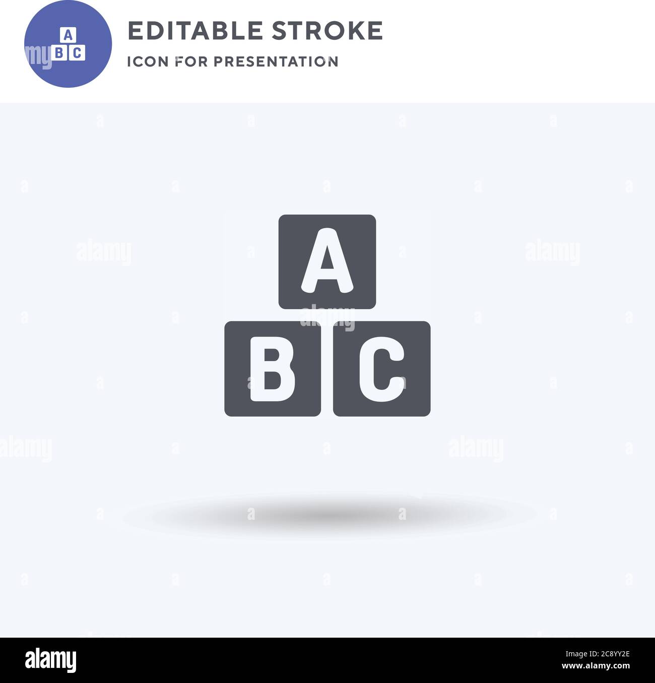 Abc icon vector, filled flat sign, solid pictogram isolated on white ...