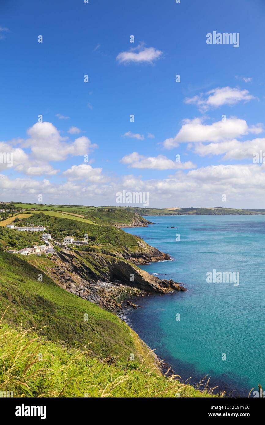 Scenic landscape of The South West coast of the Roseland Peninsula in ...