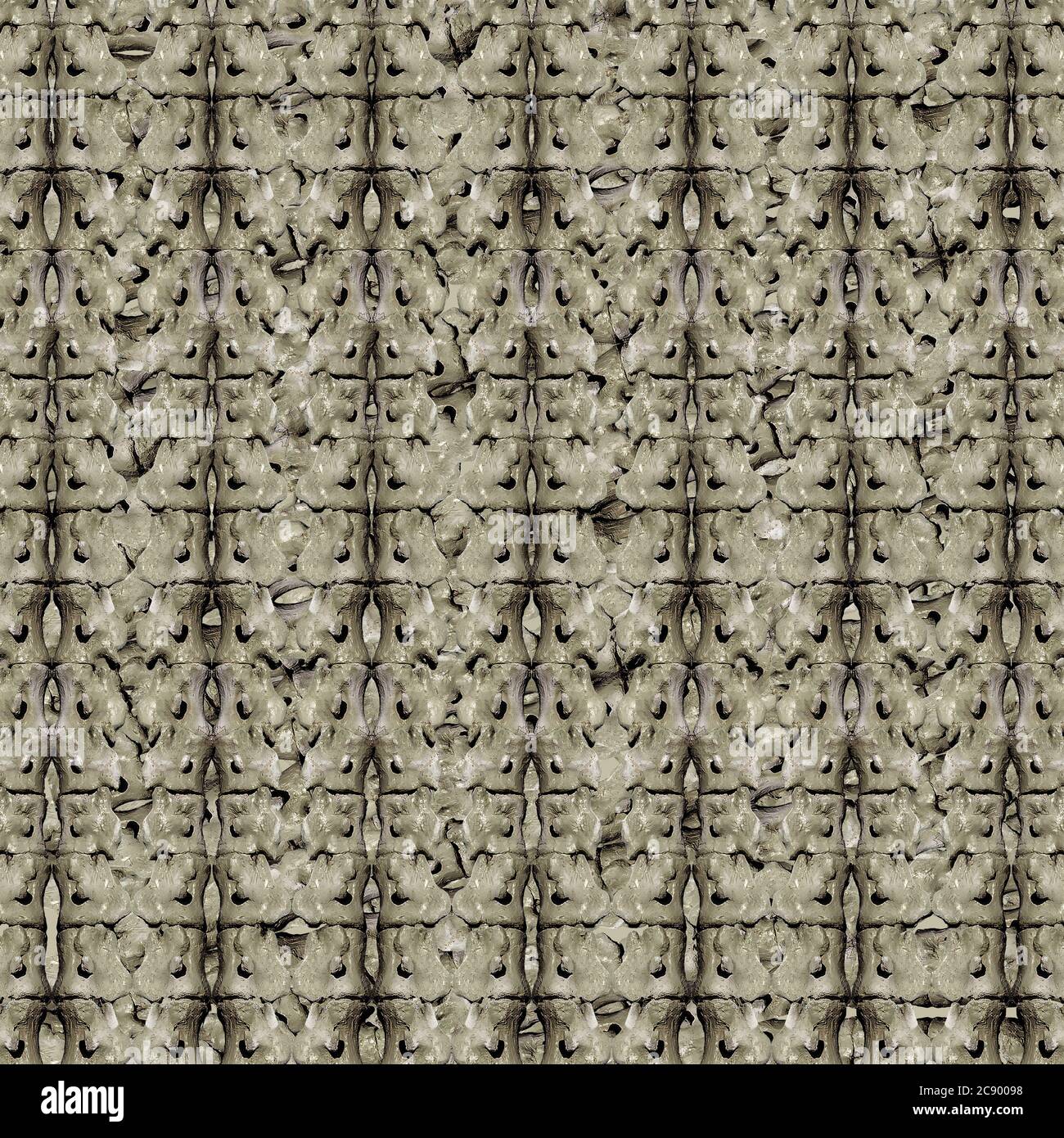 Intricate bones collage motif seamless pattern design in grey colors ...