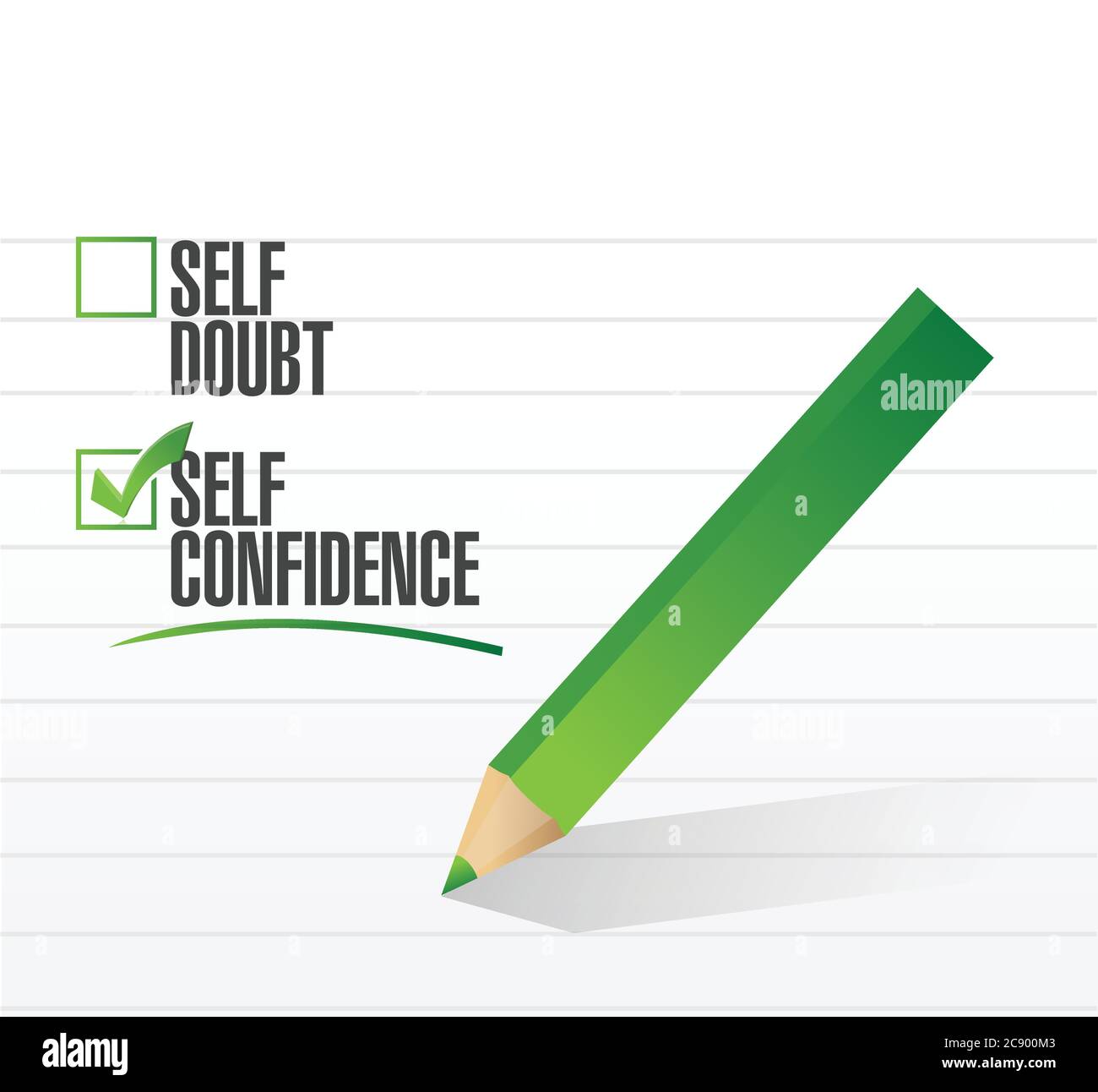 Self confidence check mark illustration design over a white background ...