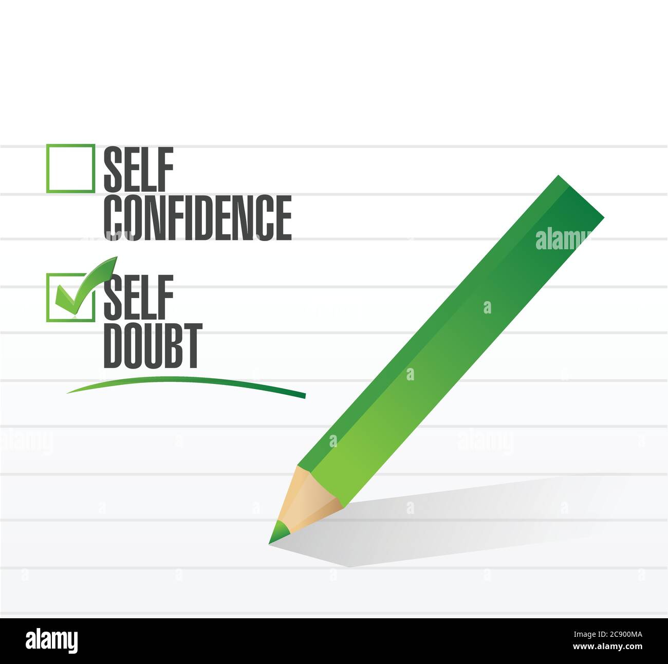Self doubt check mark illustration design over a white background Stock ...