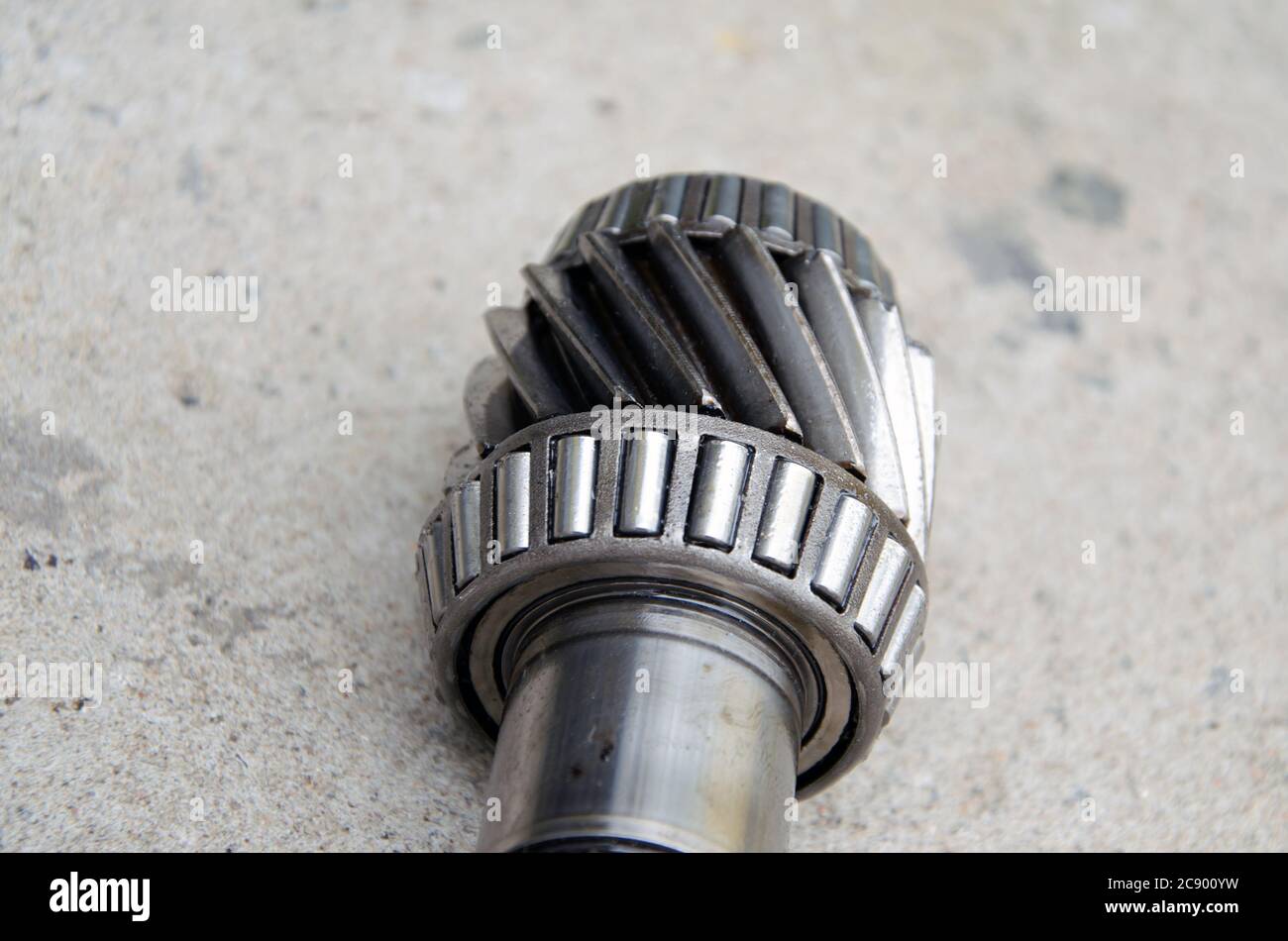 Parts from a vehicle gearbox. Shallow depth of field with the nearest ...