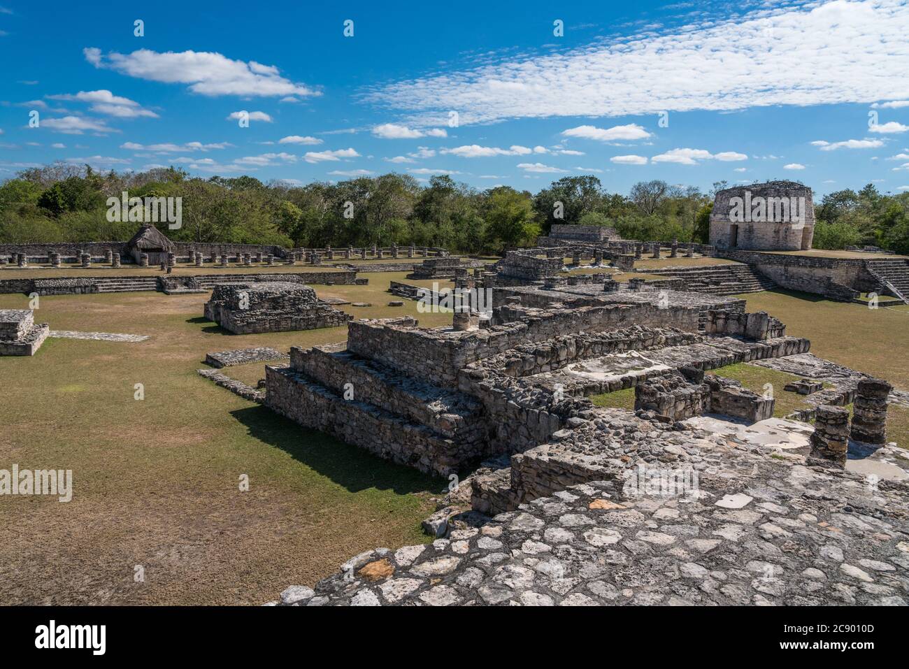 The Round Temple or Observatory in the ruins of the Post-Classic Mayan ...