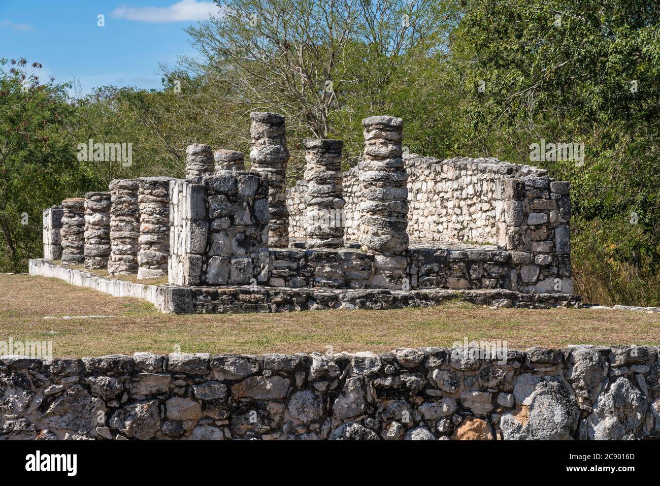 The ruins of the Post-Classic Mayan city of Mayapan, Yucatan, Mexico ...