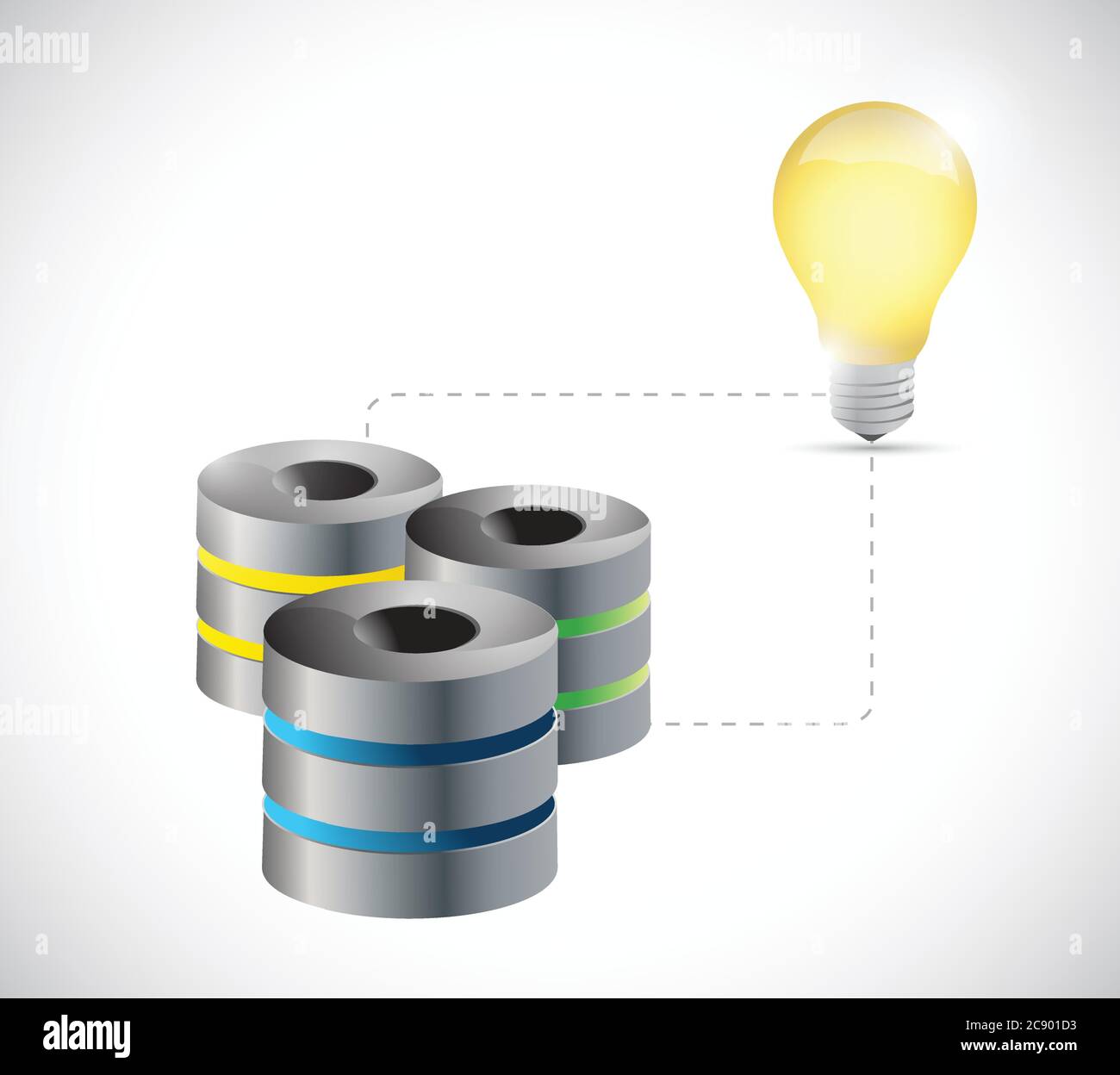 Server connection. light bulb idea electronic concept illustration ...