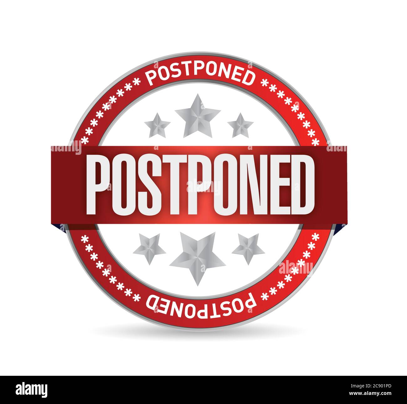 Postpone red seal illustration design over a white background Stock Vector Image & Art - Alamy