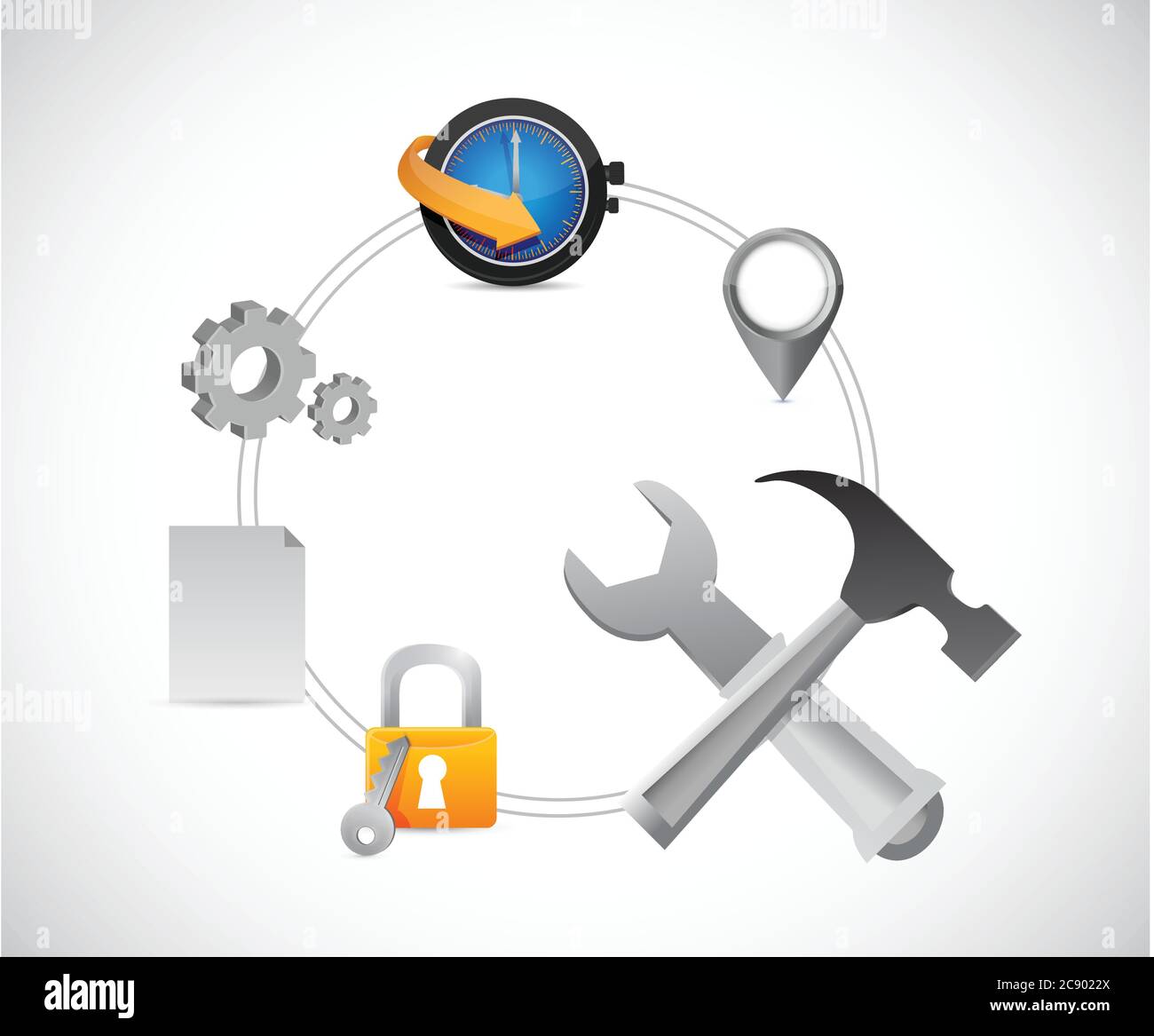 Data services tools illustration design over a white background Stock ...