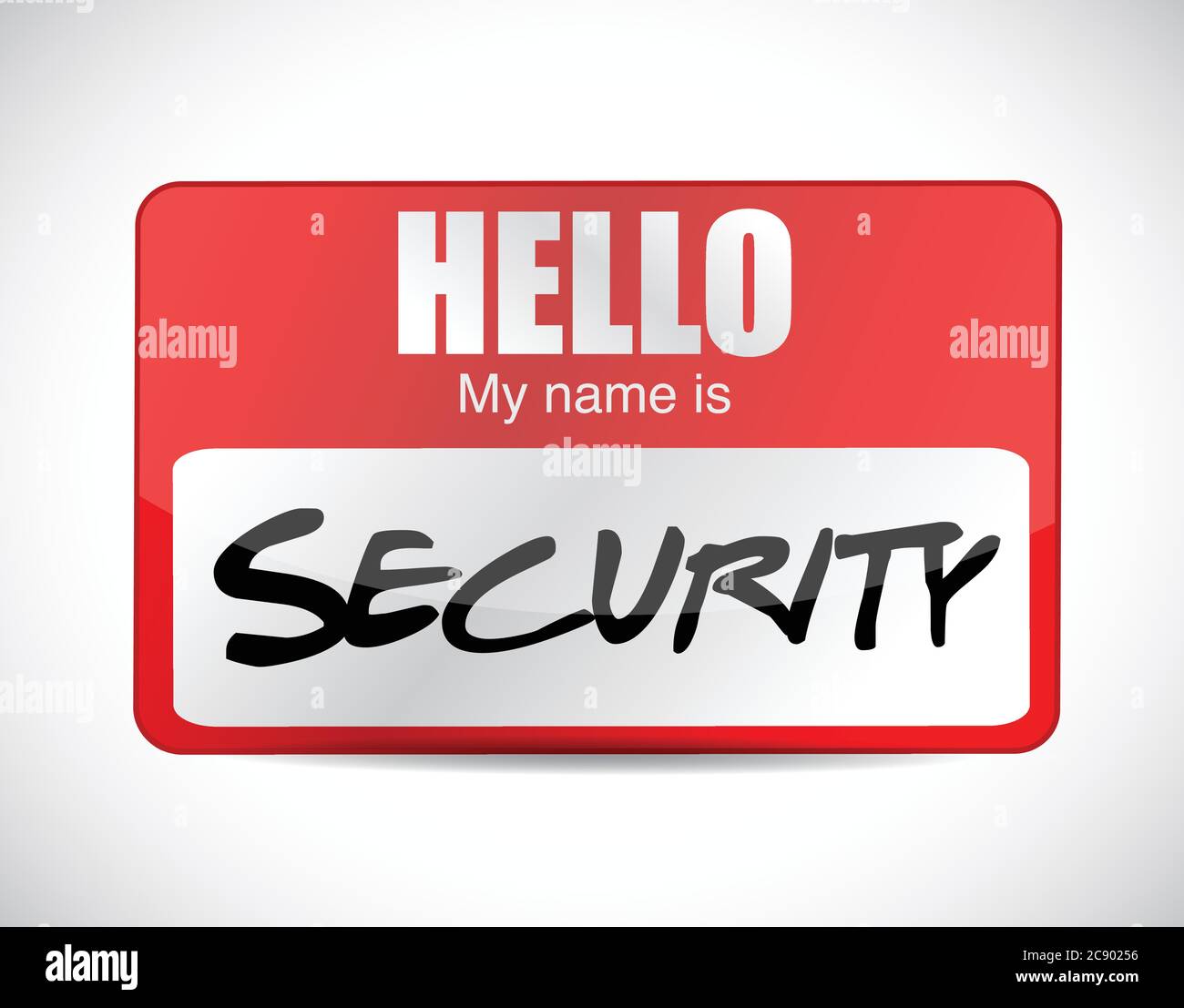 Hello security name tag illustration design over a white background ...