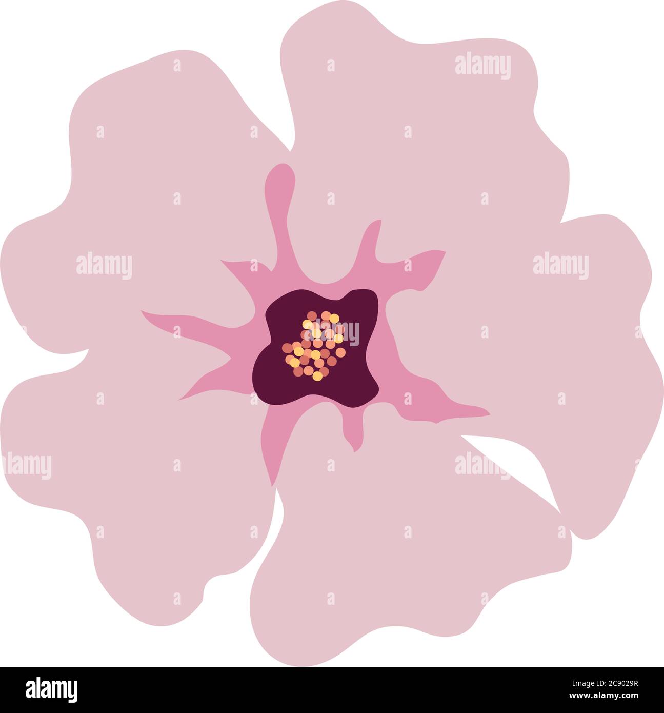 cute flower pink color, on white background Stock Vector Image & Art ...
