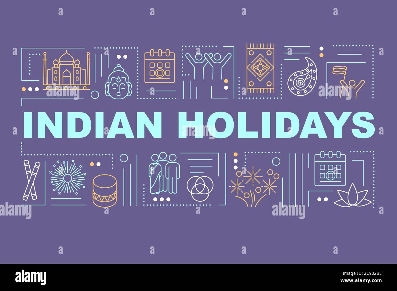 Indian holidays word concepts banner. Culture and traditions of India ...