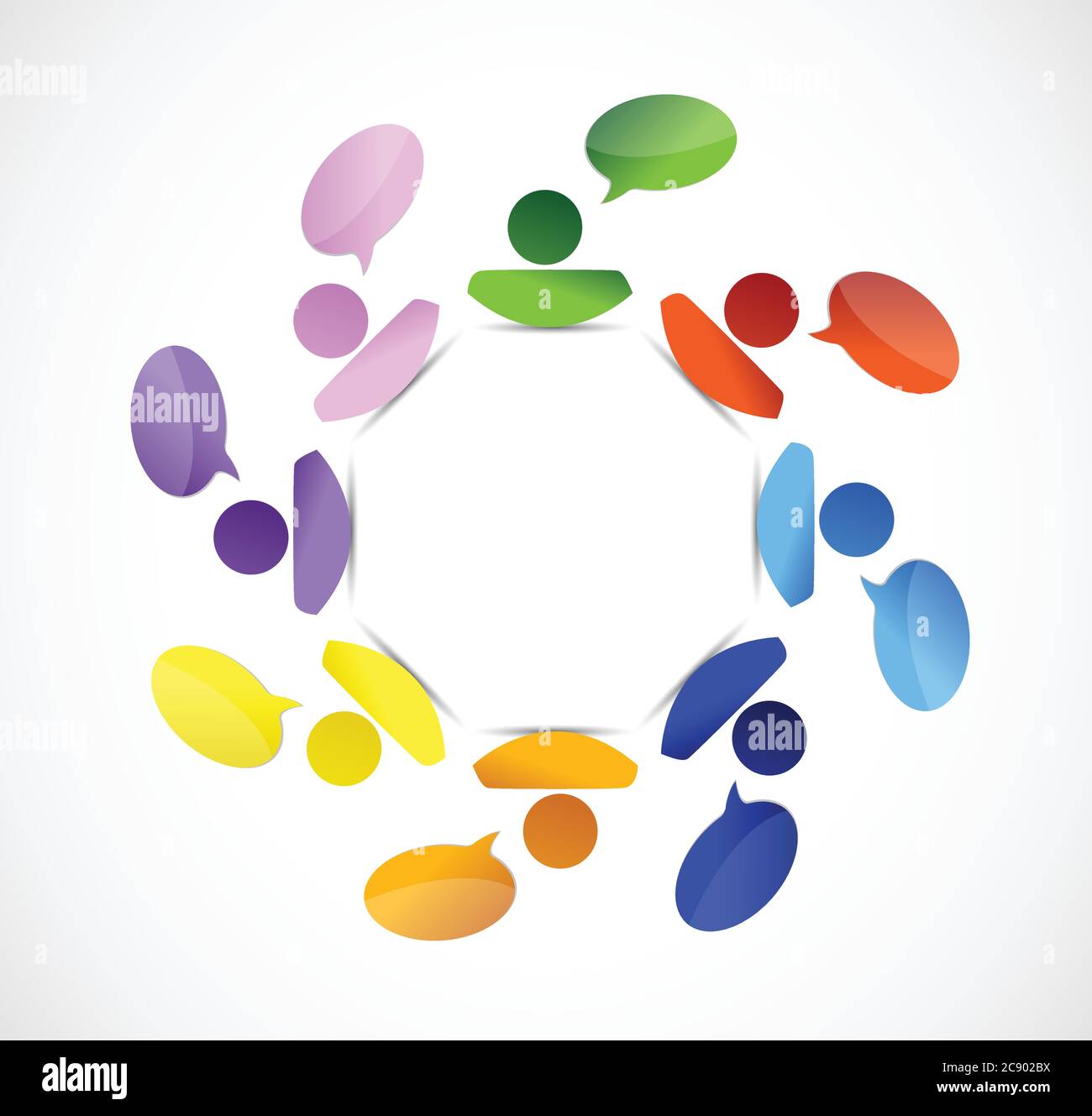 Colorful people message communication illustration design over a white ...