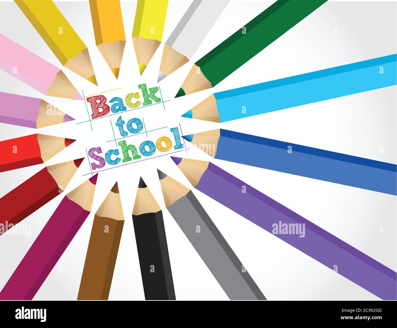 Back to school colors set illustration design over white Stock Vector ...
