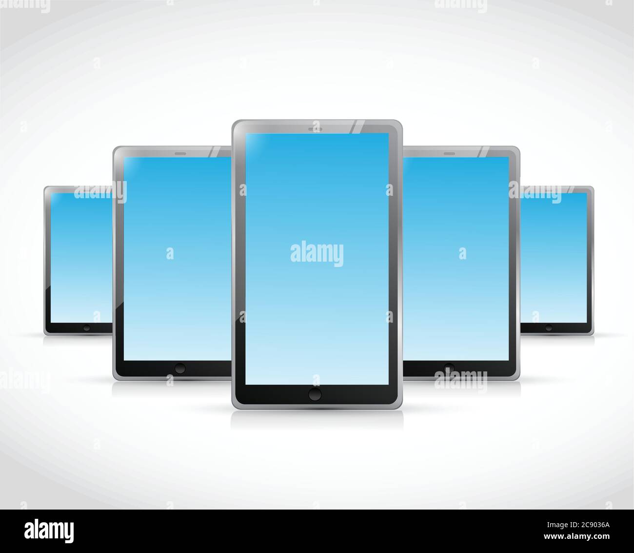 Set of tablets illustration design over a white background Stock Vector ...