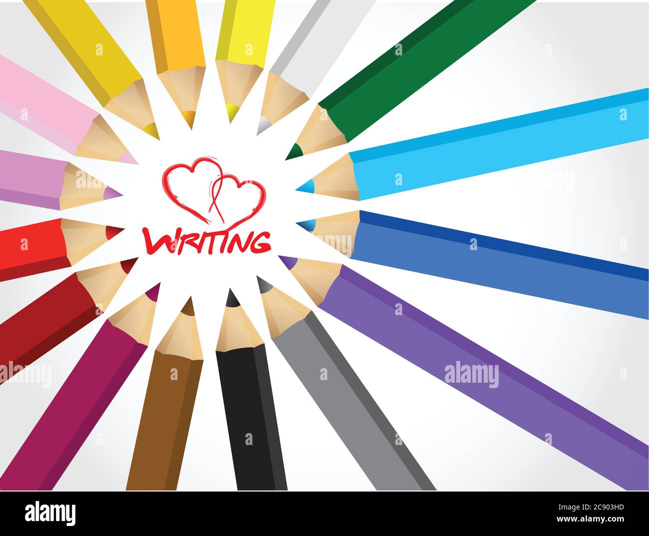 Love writing colorful background illustration design over white Stock ...