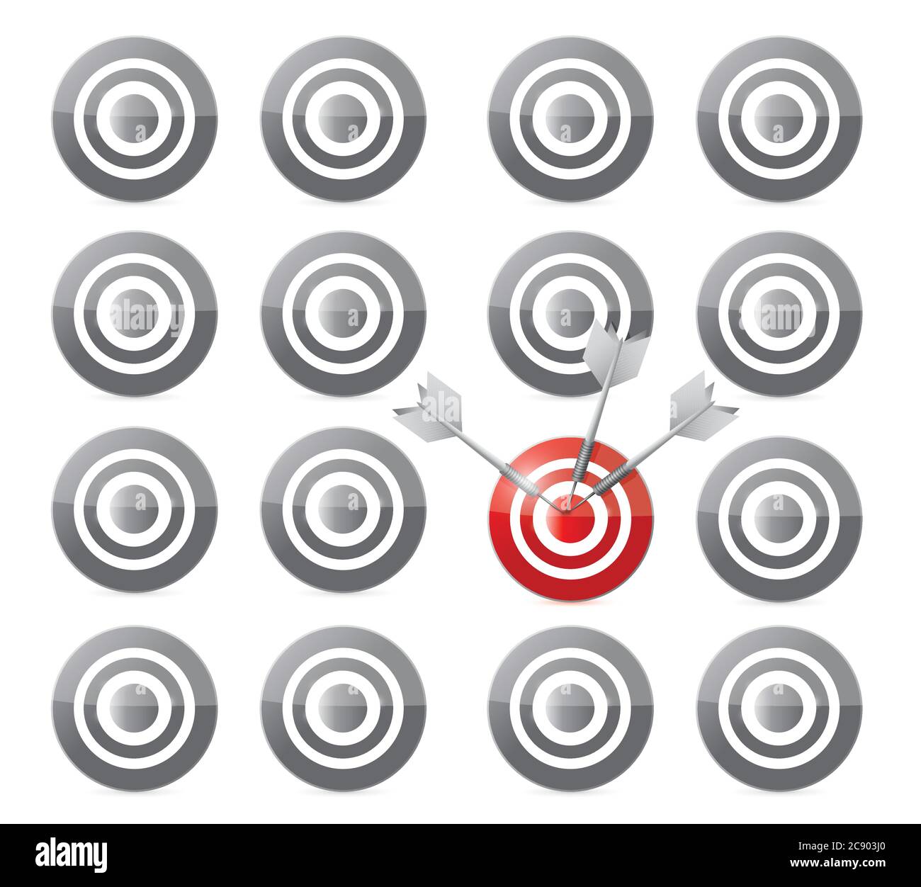 Select your target concept illustration design over a white background ...