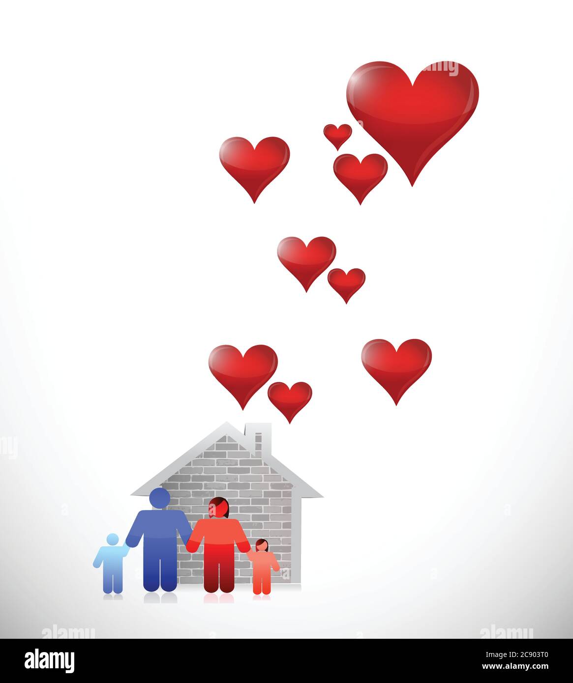 Love family home illustration design over a white background Stock ...